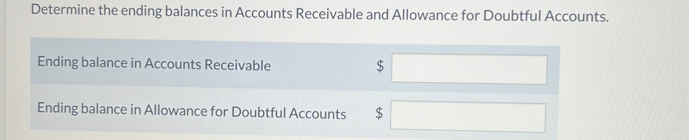 Solved Determine the ending balances in Accounts Receivable | Chegg.com