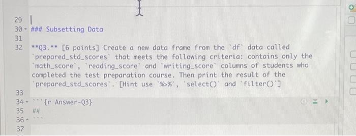 Solved Subsetting Data Q3 6 Points Create A 0407