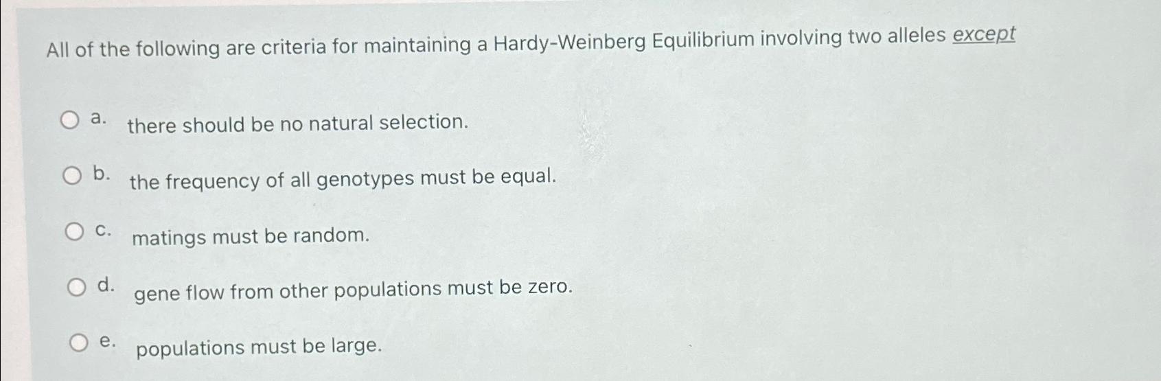 Solved All of the following are criteria for maintaining a | Chegg.com