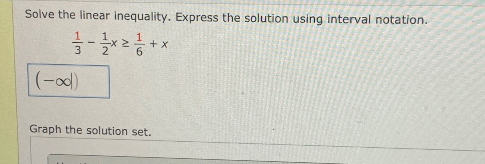 Solved Solve the linear inequality. Express the solution | Chegg.com