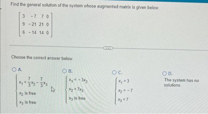 Solved Find the general solution of the system whose | Chegg.com
