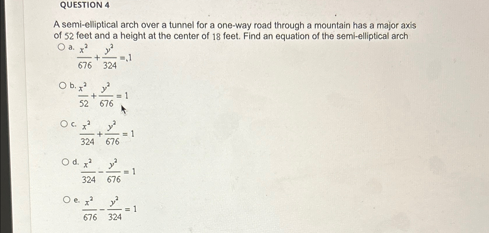 Solved QUESTION 4A semi-elliptical arch over a tunnel for a | Chegg.com