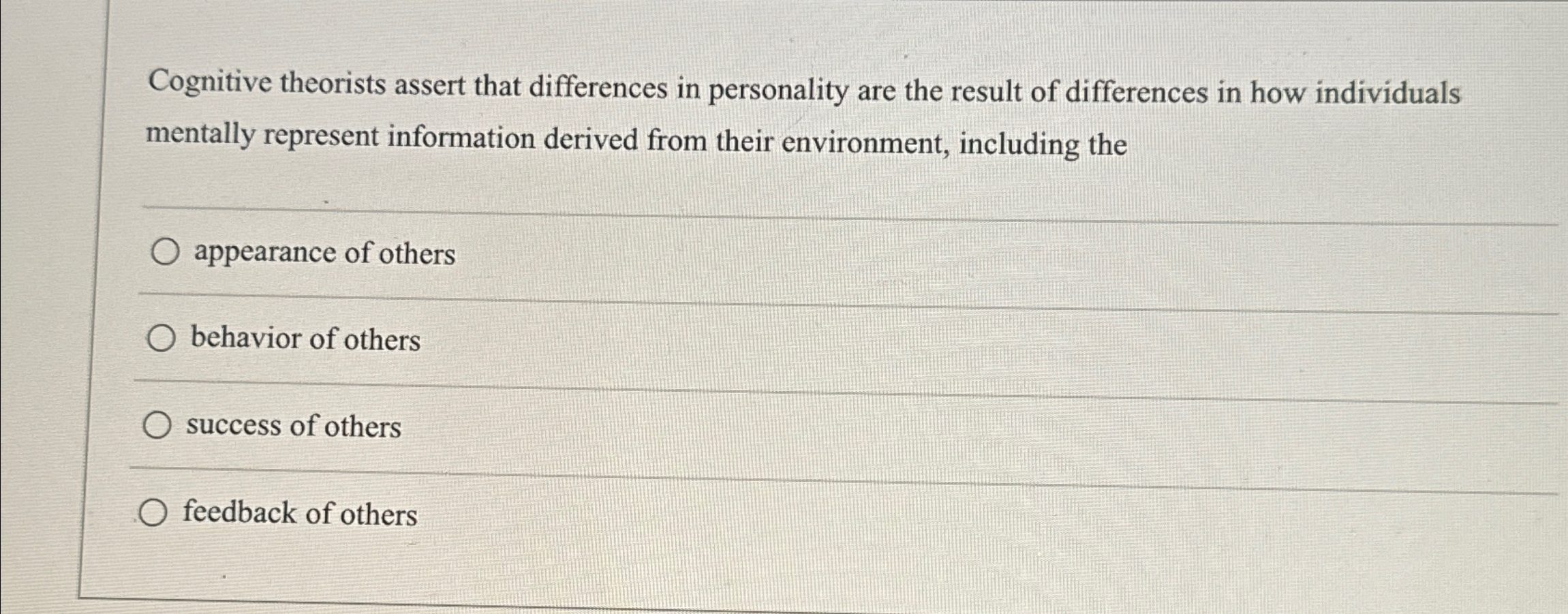 Solved Cognitive theorists assert that differences in | Chegg.com
