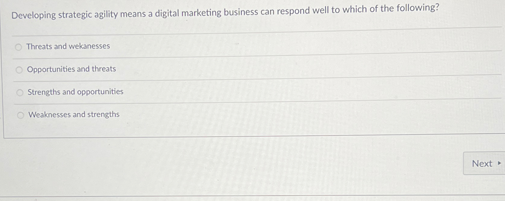 Solved Developing strategic agility means a digital | Chegg.com