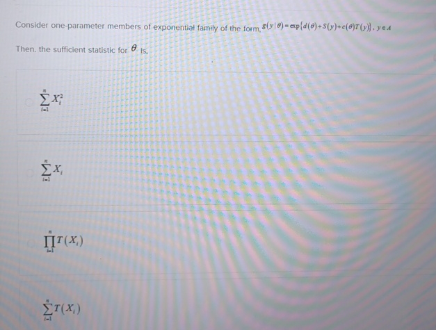 Solved Consider one-parameter members of exponential family | Chegg.com