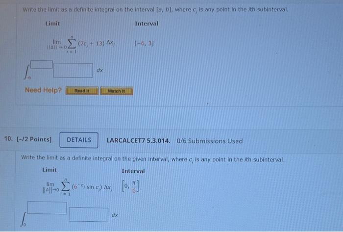 Solved Write the limit as a definite integral on the | Chegg.com