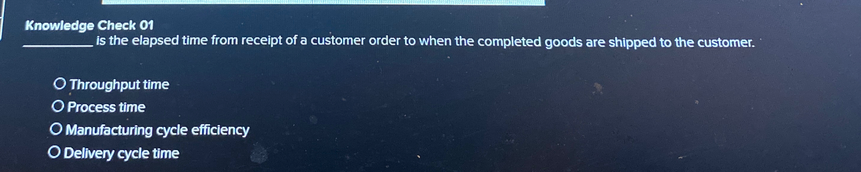 Solved Knowledge Check 01q, ﻿is the elapsed time from | Chegg.com