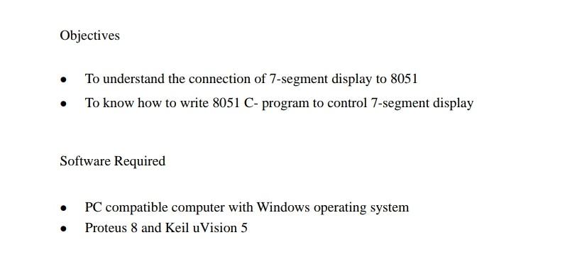 Solved Objectives • To understand the connection of | Chegg.com