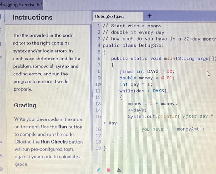 Solved bugging Exercise 6-1 | Chegg.com