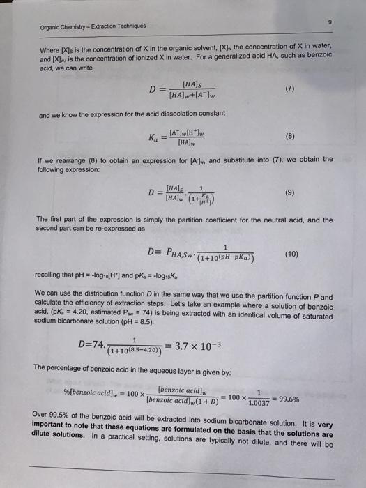 Organic Chemistry-Extraction Techniques We can show | Chegg.com