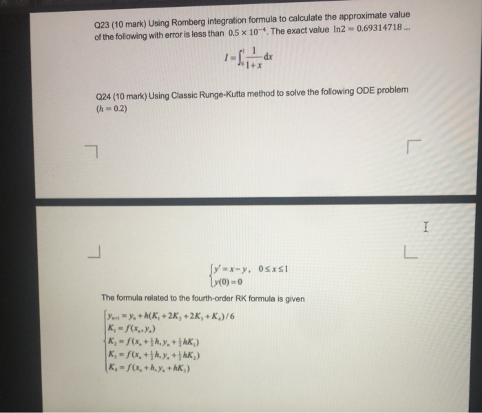 Solved ose Check for Updates. Q23 (10 mark) Using Romberg | Chegg.com