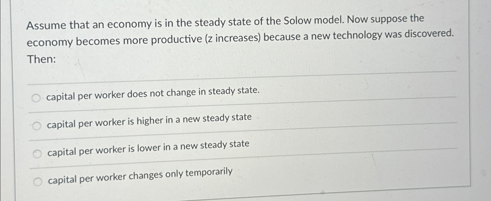Solved Assume that an economy is in the steady state of the | Chegg.com