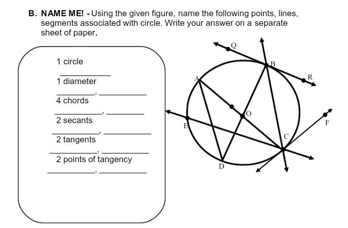Solved B. NAME ME! - Using the given figure, name the | Chegg.com
