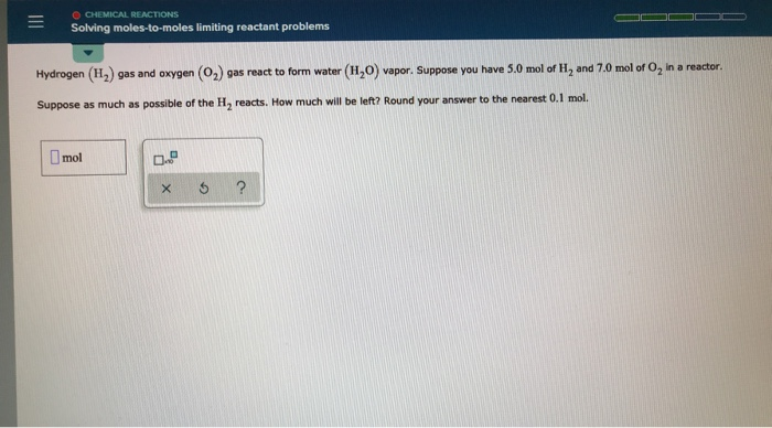 Solved CHEMICAL REACTIONS Solving moles-to-moles limiting | Chegg.com