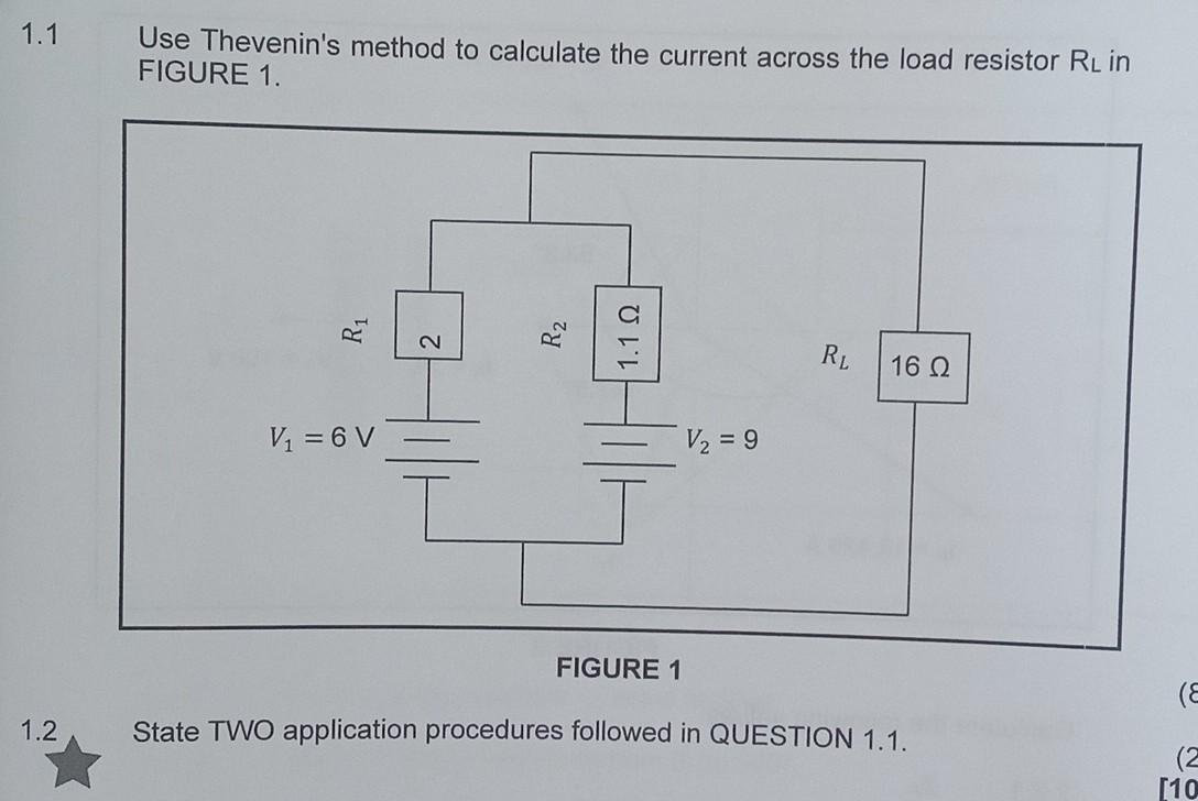 Solved Use Thevenin's method to calculate the current across | Chegg.com