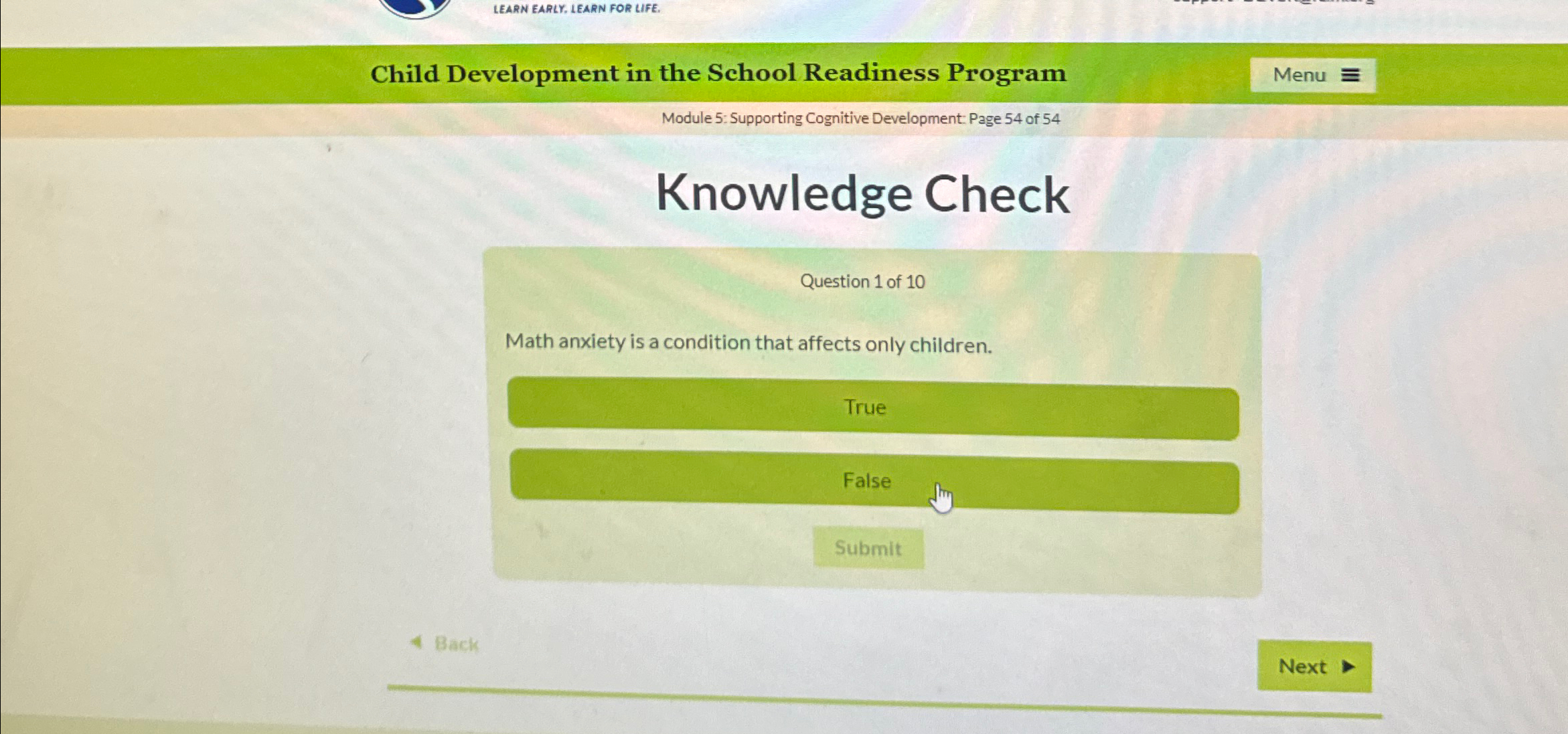 Solved Child Development in the School Readiness | Chegg.com
