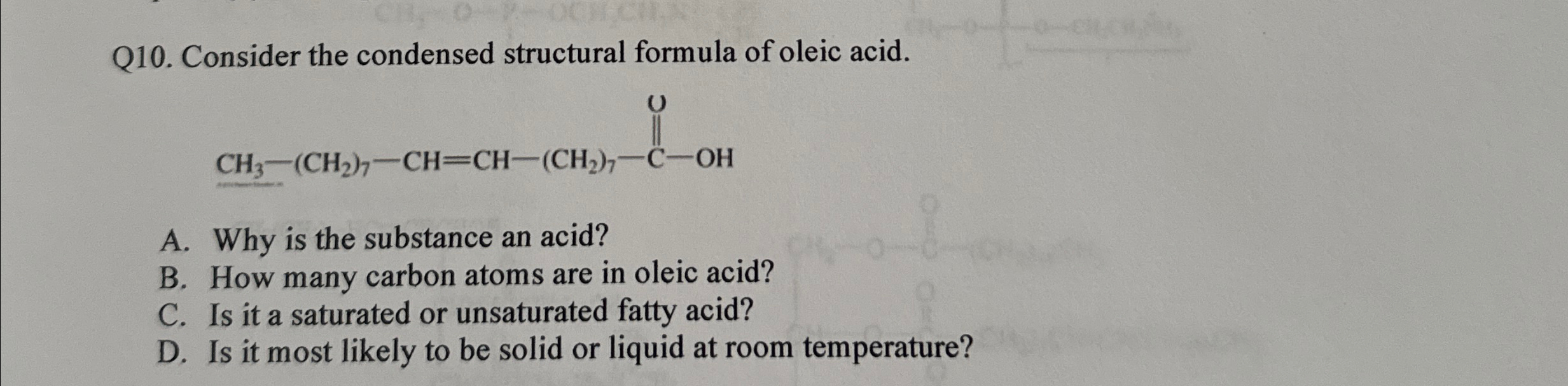 Solved Q10. ﻿Consider the condensed structural formula of | Chegg.com