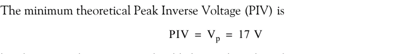Solved The minimum theoretical Peak Inverse Voltage (PIV) is | Chegg.com