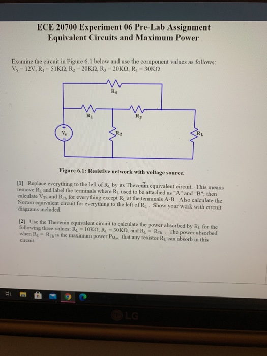 Solved ECE 20700 Experiment 06 Pre-Lab Assignment Equivalent | Chegg.com