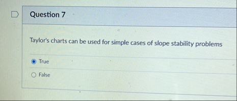 taylors charts can be used for simple cases of slope | Chegg.com