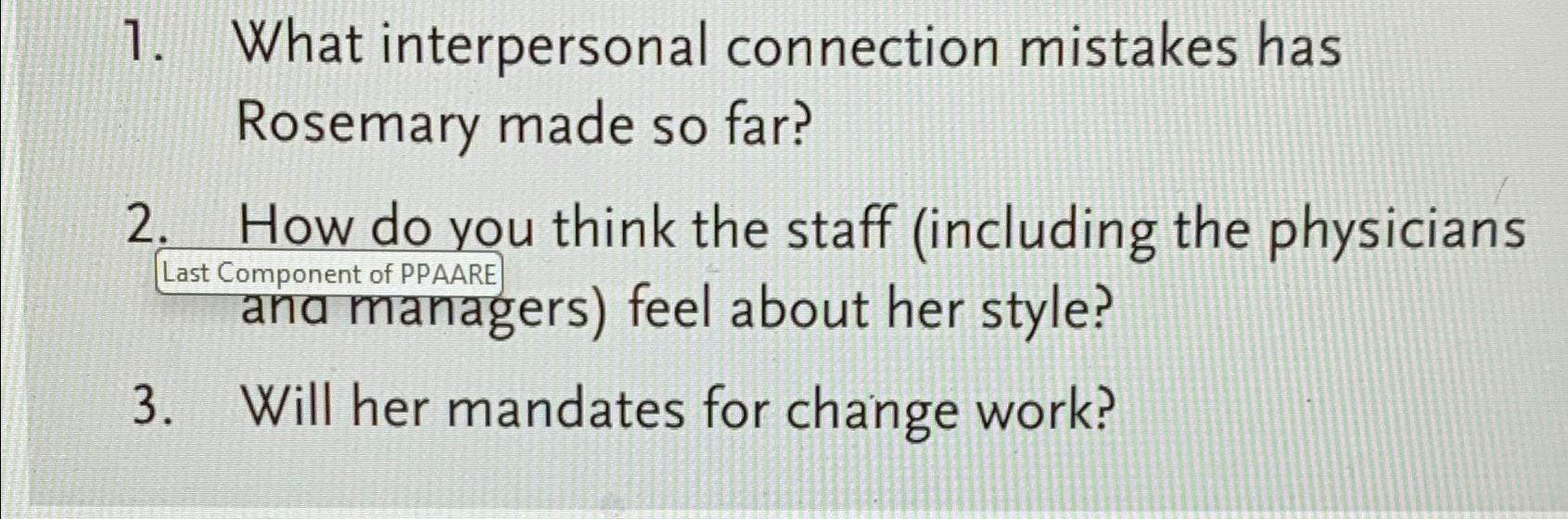 Solved What interpersonal connection mistakes has Rosemary | Chegg.com