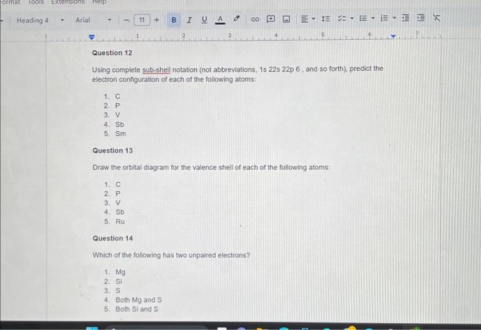 Solved Using complete sub-shell notation (not abbreviations, | Chegg.com