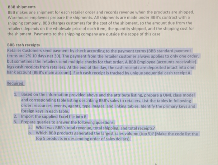 BBB shipments BBB makes one shipment for each | Chegg.com