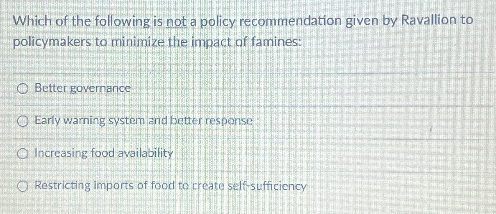 Solved Which of the following is not a policy recommendation | Chegg.com