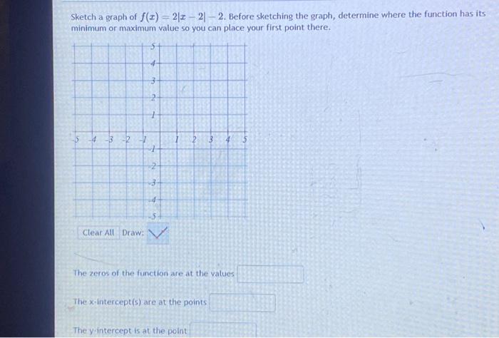 Solved Sketch a graph of f(x)=2∣x−2∣−2. Before sketching the | Chegg.com