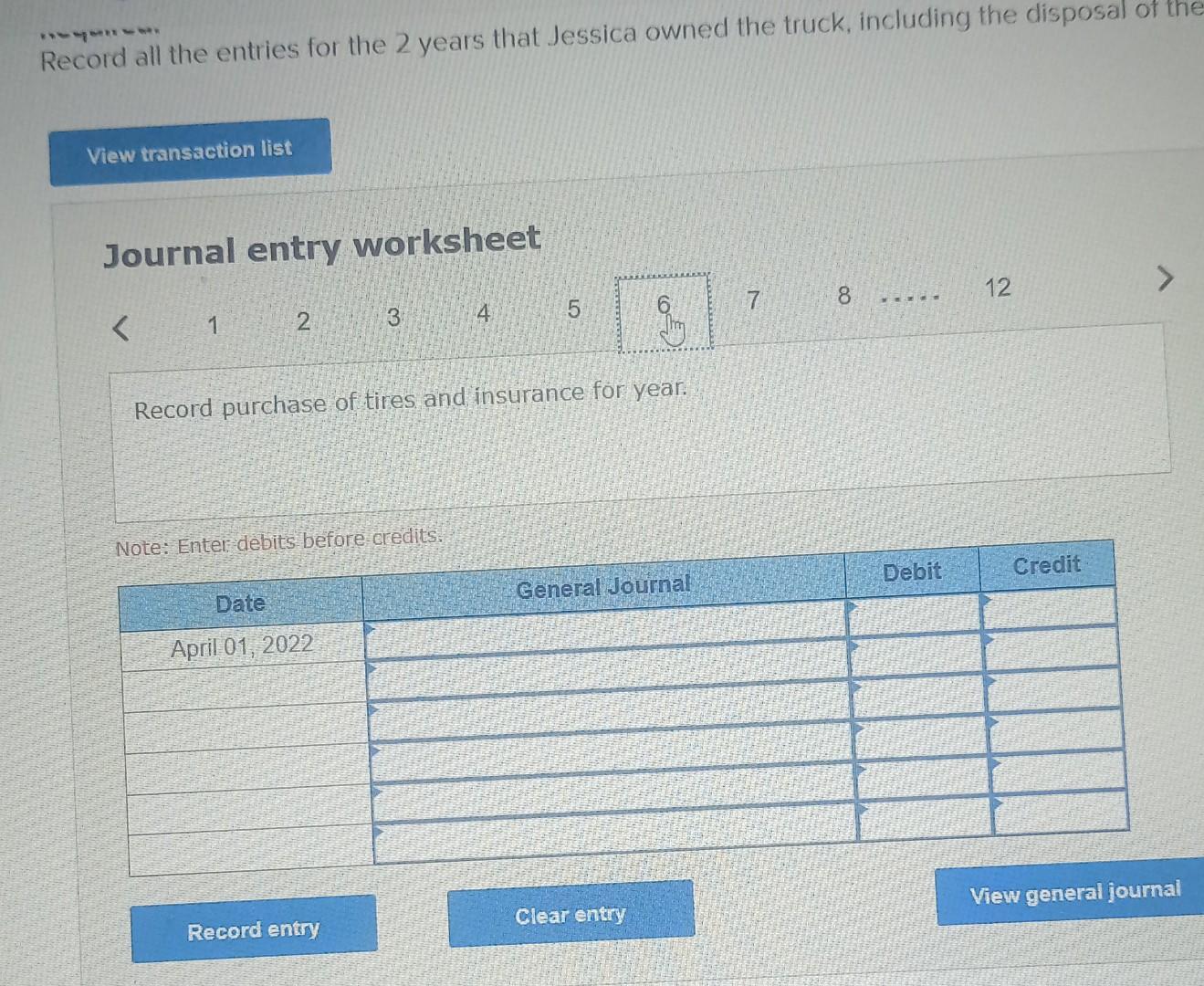 Solved Journal entry worksheet 1 4 Record repairs for truck. | Chegg.com