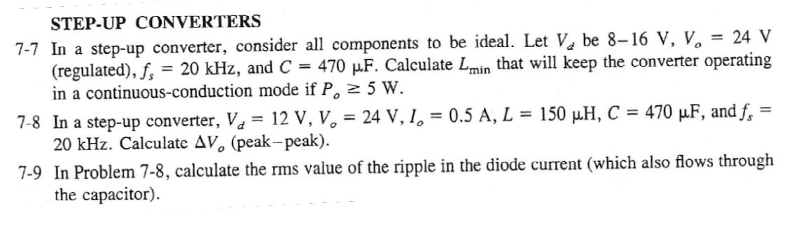 Solved STEP-UP CONVERTERS: I need the answer for Question | Chegg.com