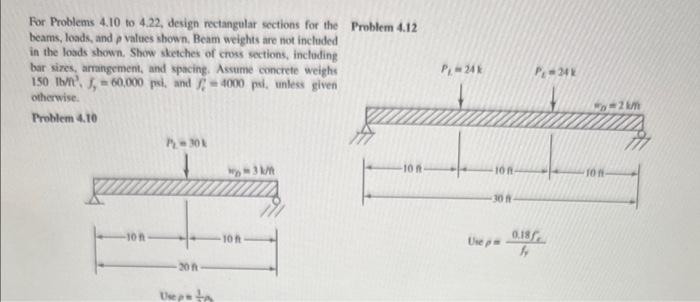Solved For Problems 4.10 to 4.22, design rectangular | Chegg.com