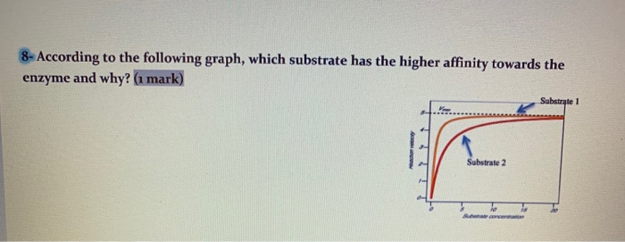 Solved 8- According to the following graph, which substrate | Chegg.com