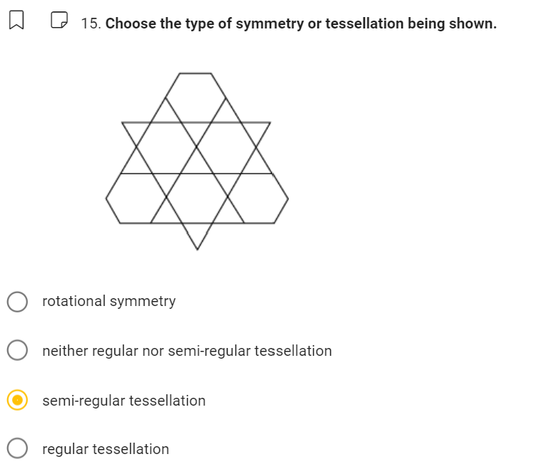 Solved Choose the type of symmetry or tessellation being | Chegg.com