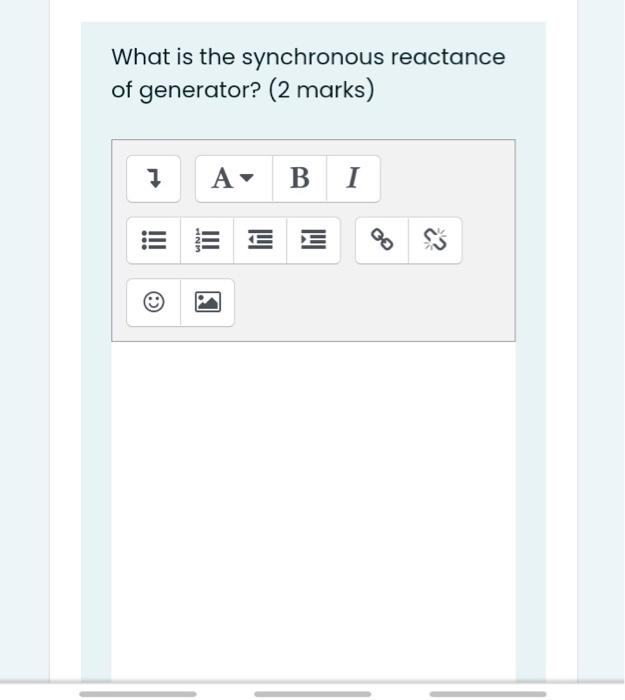 Solved What is the synchronous reactance of generator? (2 | Chegg.com