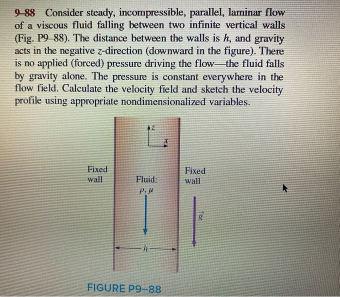 Solved 9-88 Consider steady, incompressible, parallel, | Chegg.com Solved 9-88 Consider steady, incompressible, parallel, | Chegg.com