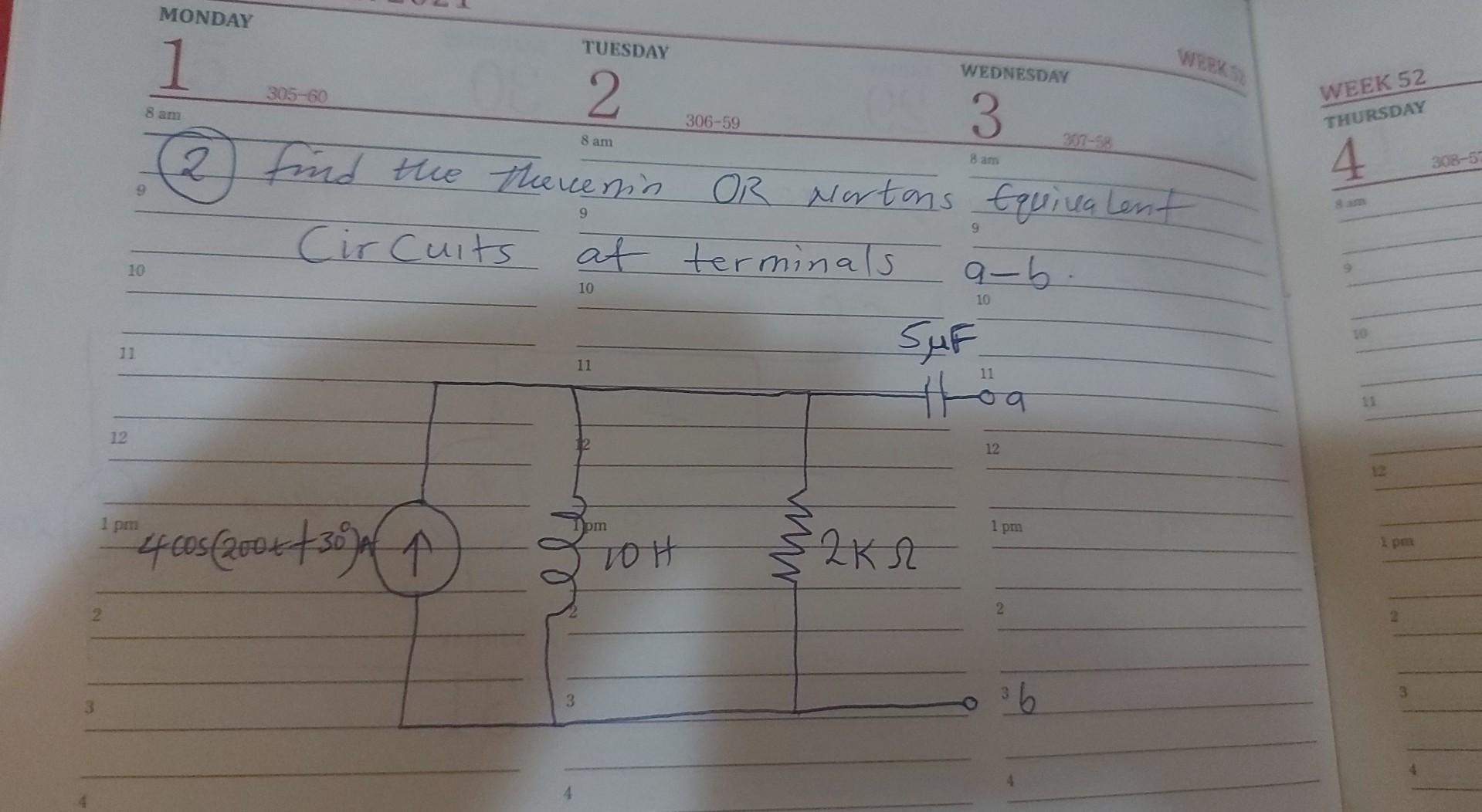 Solved (2) Find the thercenin OR Nortons Equivalen Circuits | Chegg.com