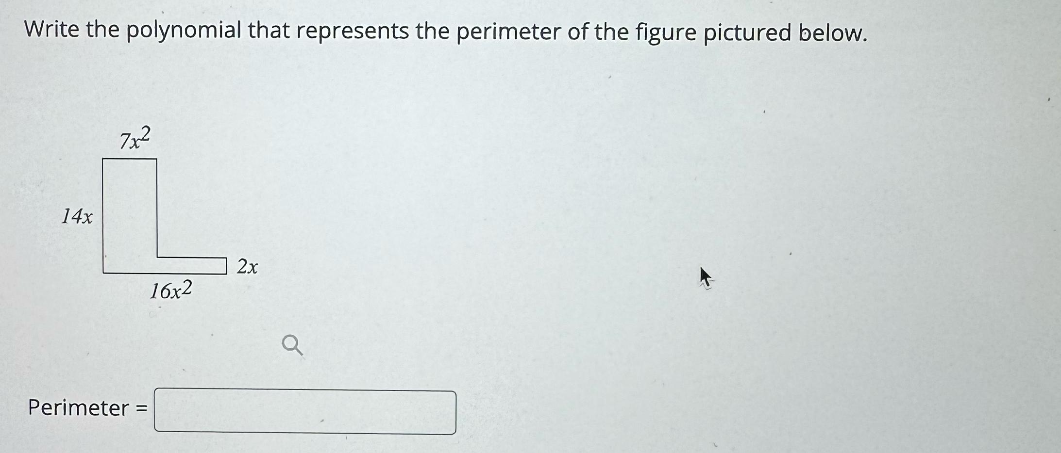 Solved Write the polynomial that represents the perimeter of | Chegg.com