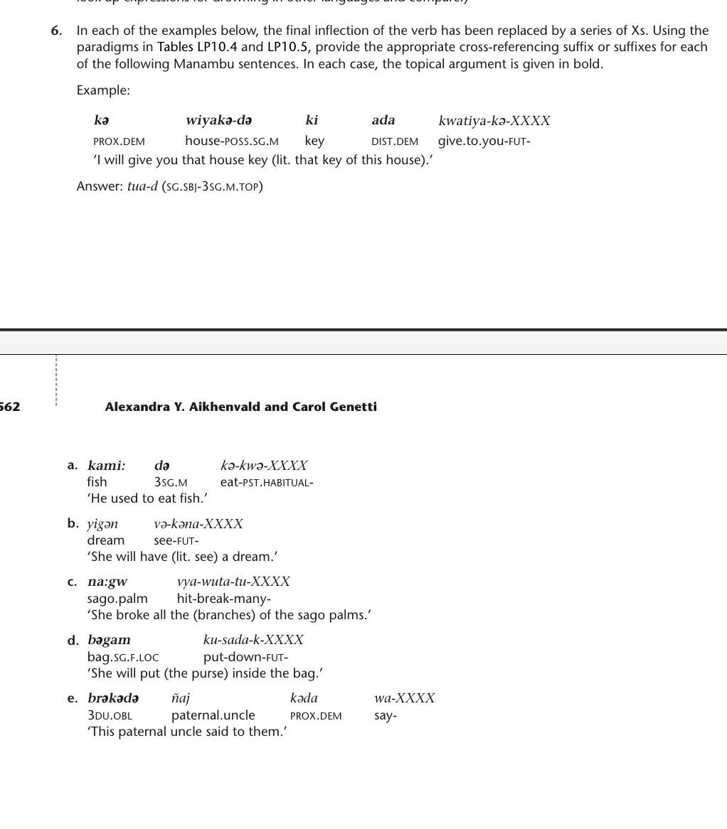 Solved In each of the examples below, the final inflection | Chegg.com