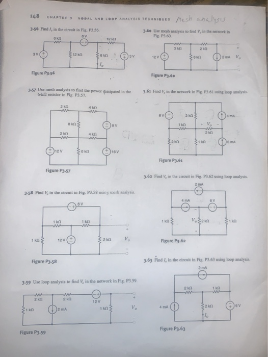 Solved 148 CHAPTER NODAL AND LOOP ANALYSIS TECHNIQUES Mesh | Chegg.com