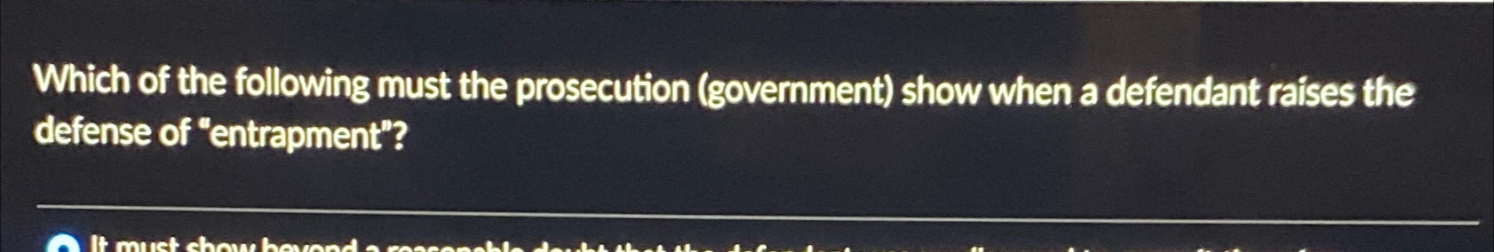 Solved Which of the following must the prosecution | Chegg.com