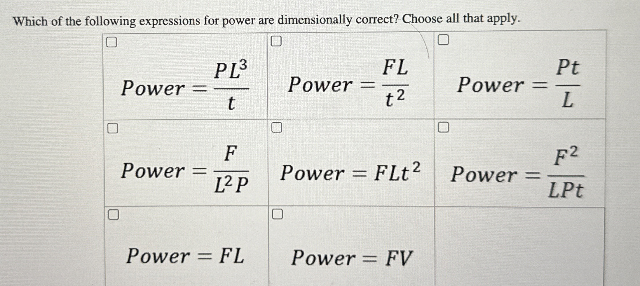 Solved Which of the following expressions for power are | Chegg.com