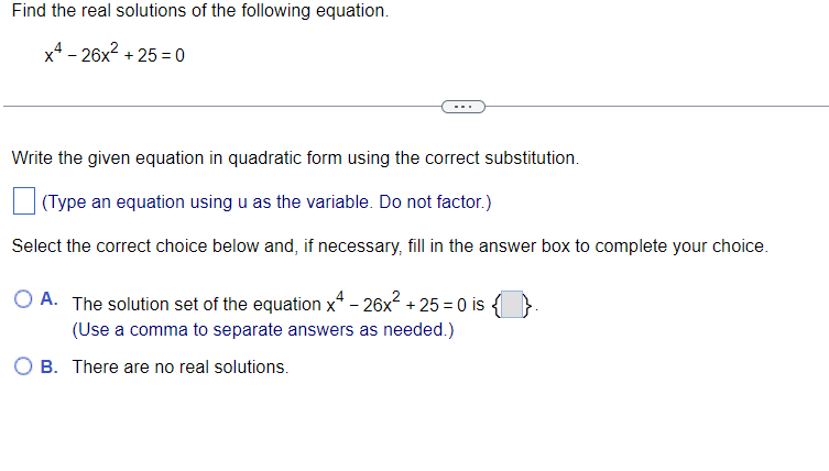 Solved Find the real solutions of the following | Chegg.com