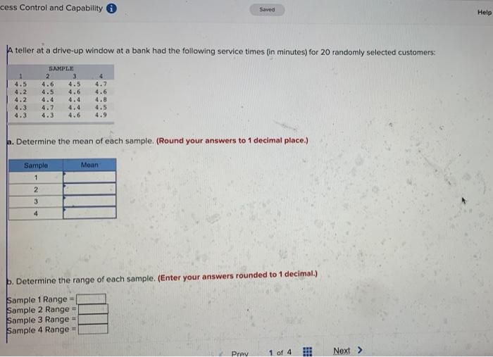 Solved A teller at a drive-up window at a bank had the | Chegg.com
