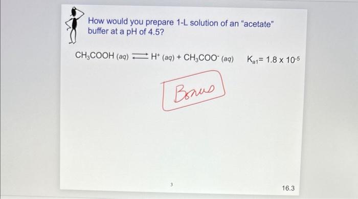 Solved How would you prepare 1-L solution of an "acetate" | Chegg.com