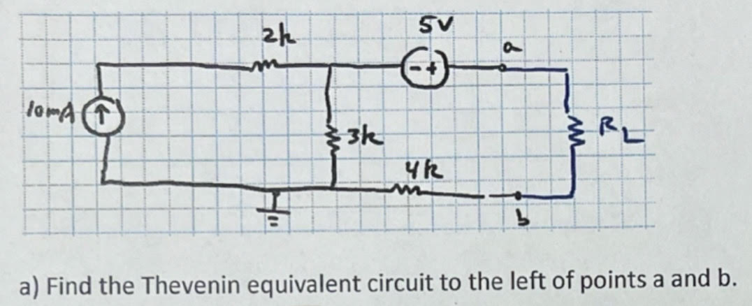 Solved a) ﻿Find the Thevenin equivalent circuit to the left | Chegg.com