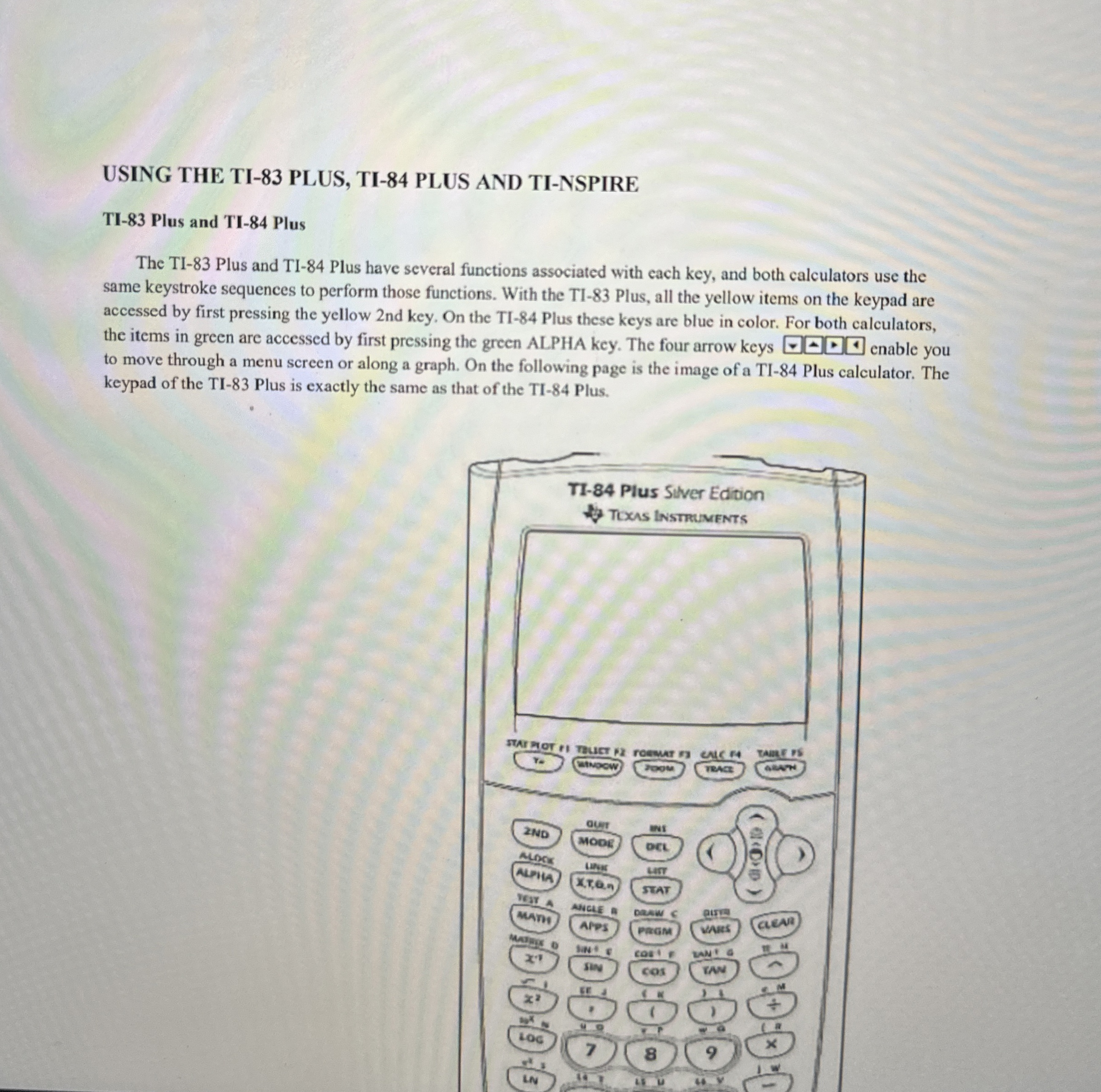 Solved PageCHAPTER 1: GETTING STARTEDABOUT THE TI-83 ﻿PLUS, | Chegg.com