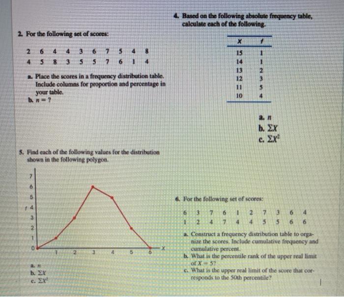 Solved 4. Based on the following absolute frequency table, | Chegg.com
