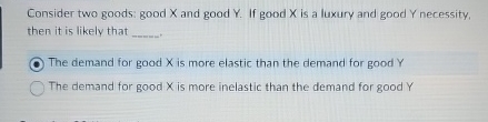 Solved Consider two goods: good x ﻿and good Y. ﻿If good x | Chegg.com