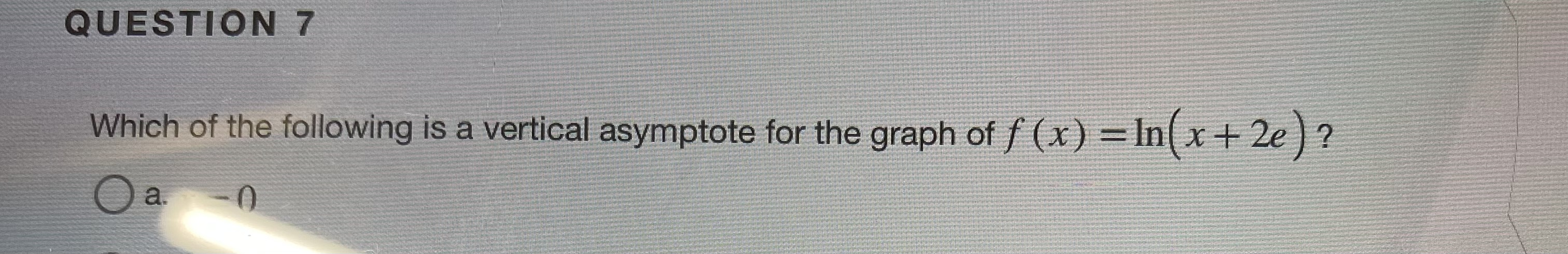Solved QUESTION 7Which of the following is a vertical | Chegg.com